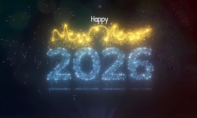Create happy new year 2026 animation video with your logo by Motion ...
