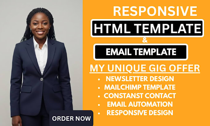 Diseñaré una plantilla de email en html responsive para newsletter en ...