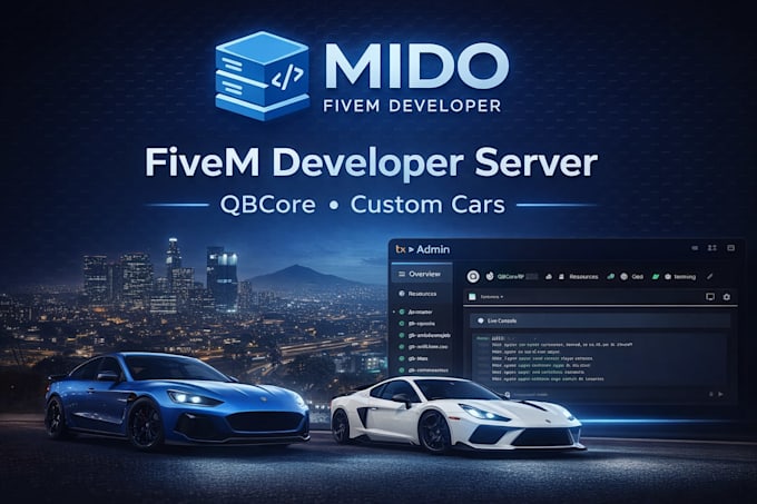 Setup a professional fivem developer server and install custom cars by Midomido115 | Fiverr