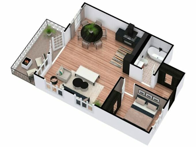 Interior design, 3d floor plan modeling 3d floor plan realistic ...