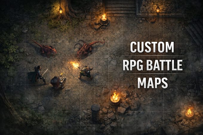 Custom detail rpg maps, dnd battle maps, game map, design dungeon map ...