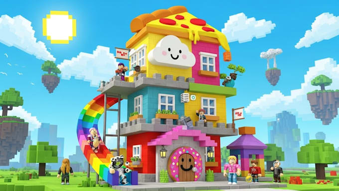 Build full game creation, roblox map, roblox building, roblox animation ...