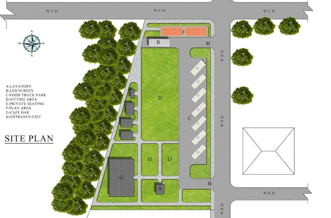 Draw vector site plan or map illustration for real estate property by ...
