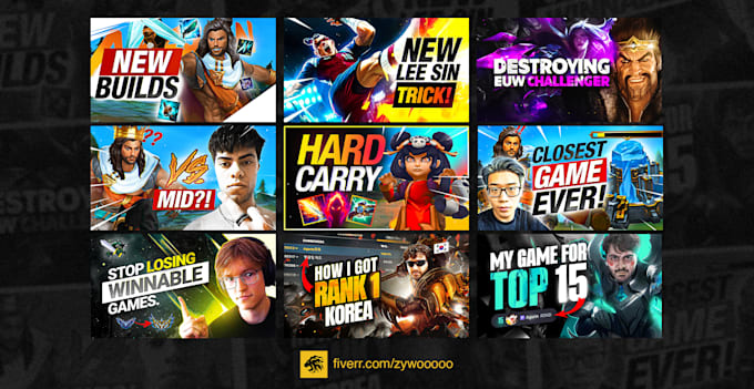 Design a unique league of legends thumbnail by Zywooooo | Fiverr