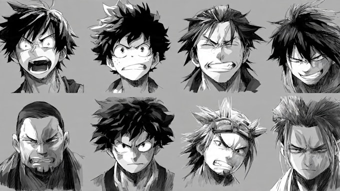 Sketch expression sheet of your favourite anime characters by Sorayaene ...