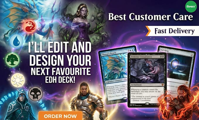 Draw you any 100 card magic the gathering cmd mtg edh commander ...