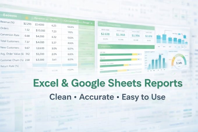 Create clean excel or google sheets dashboards and trackers by ...