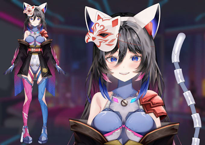 Design and rig male female 2d vtuber model live2d vseeface 3d live2d 3d vtuber by Kisakissa | Fiverr