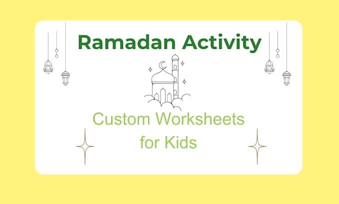 Create custom ramadan activity worksheets for kids printable pdf by ...