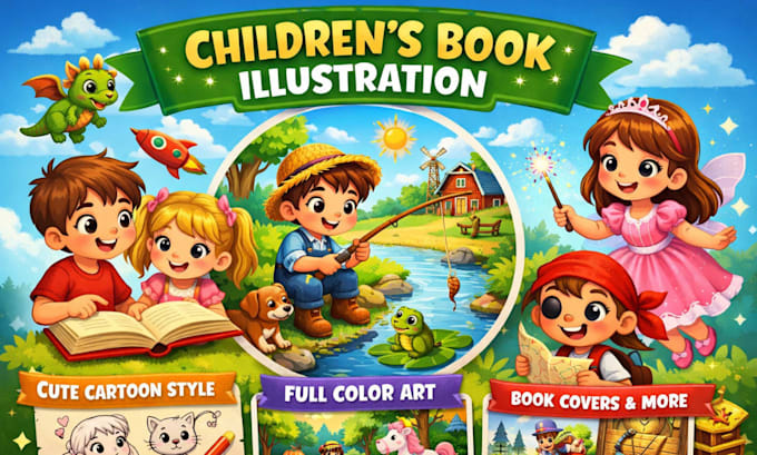 Children story book illustration children illustration book cartoon ...