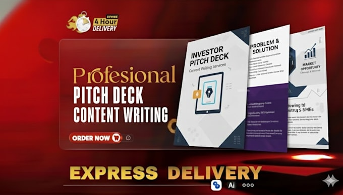 Create pitch deck content writing and design investor pitch deck for ...