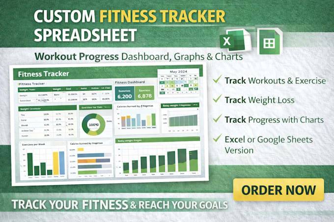 Create automated fitness tracker spreadsheet progress tracking ...