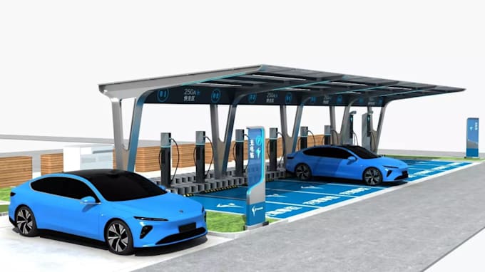 Smart technology ev charging station,smart charging station,megawatt ...