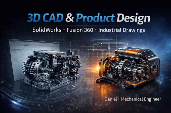 Do 3d cad design and 3d product design using solidworks and fusion 360 ...