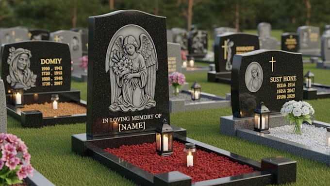 Create stunning realistic 3d grave design, tombstone, and 3d memorial ...