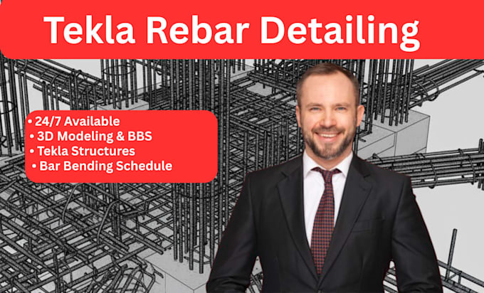 Provide precise 3d rebar detailing and bbs using tekla structures 24h ...