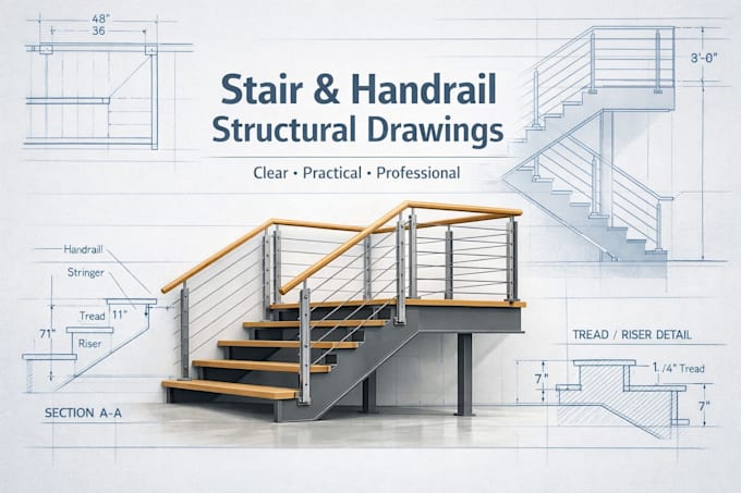 Prepare structural drawings for staircases and handrails by Stairstruct ...