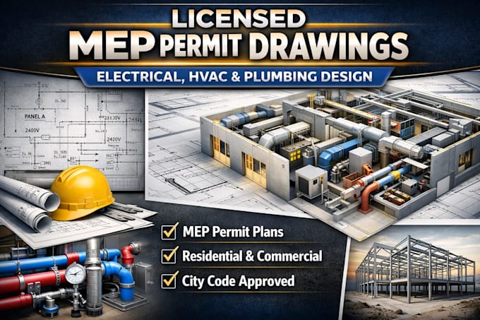 Do electrical, hvac, plumbing design, and mep permit drawing by ...