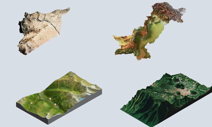 Create realistic 3d terrian topography, gis dem, contours and stl by ...