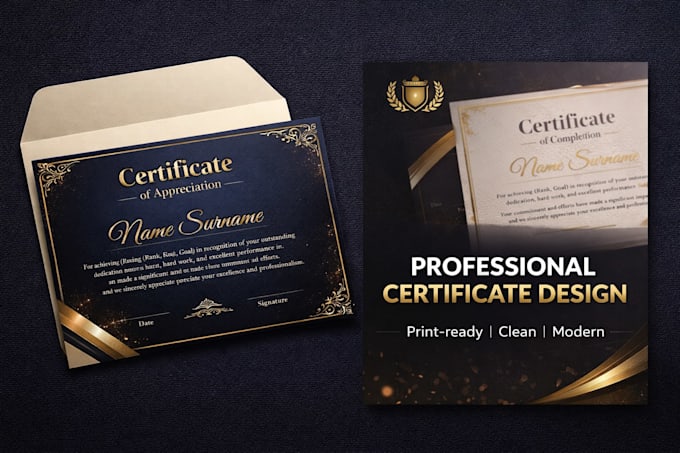 Design a professional certificate or award design by Mohammad_asif89 ...