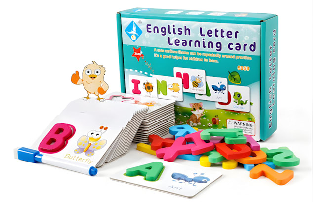 Design educational learning flash card and card game for kids with box ...