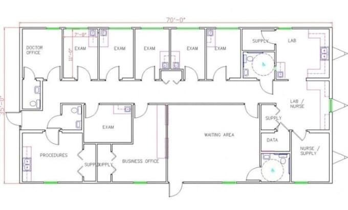 Design medical center floor plan healthcare architecture clinic layout ...