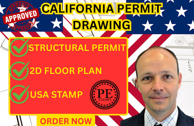 California permit drawing,2d floor plan,mep plan,structural permit,usa ...
