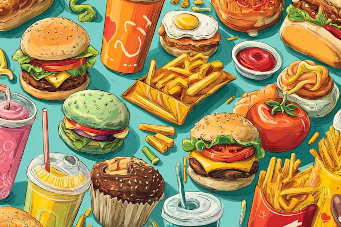 Design food pop art of your food pop art by Jimmylai68 | Fiverr