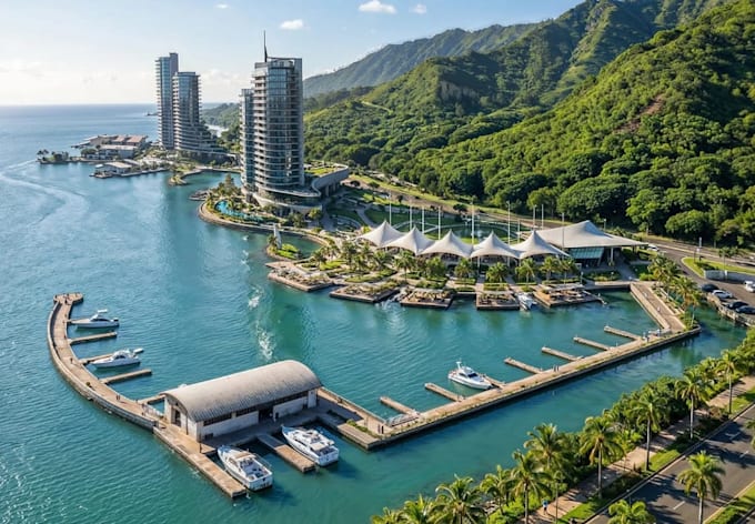 Develop 3d waterfront property, master plan resort rendering, beach ...