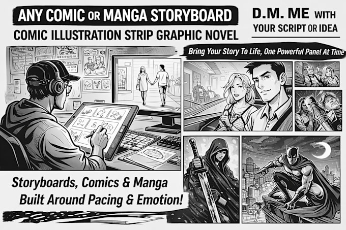 Any comic or manga storyboard comic illustration strip graphic novel ...