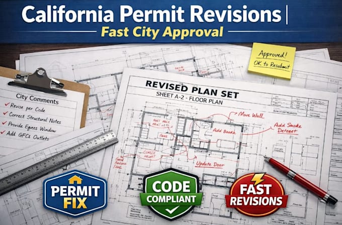 Revise architectural drawings for fast permit approval in california by ...