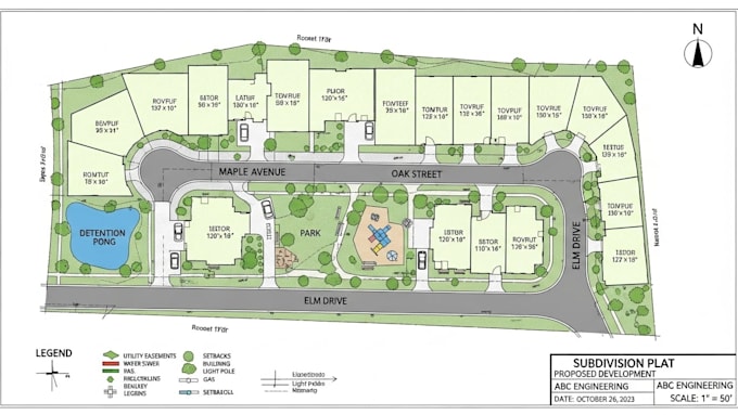 Draw 2d site plan, plot plan, subdivision layout for permits by Surp ...