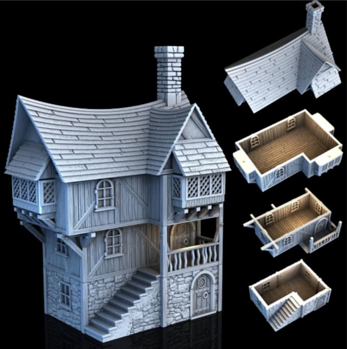 Do custom 3d printable terrain,3d medieval build,3d terrain modular,3d ...