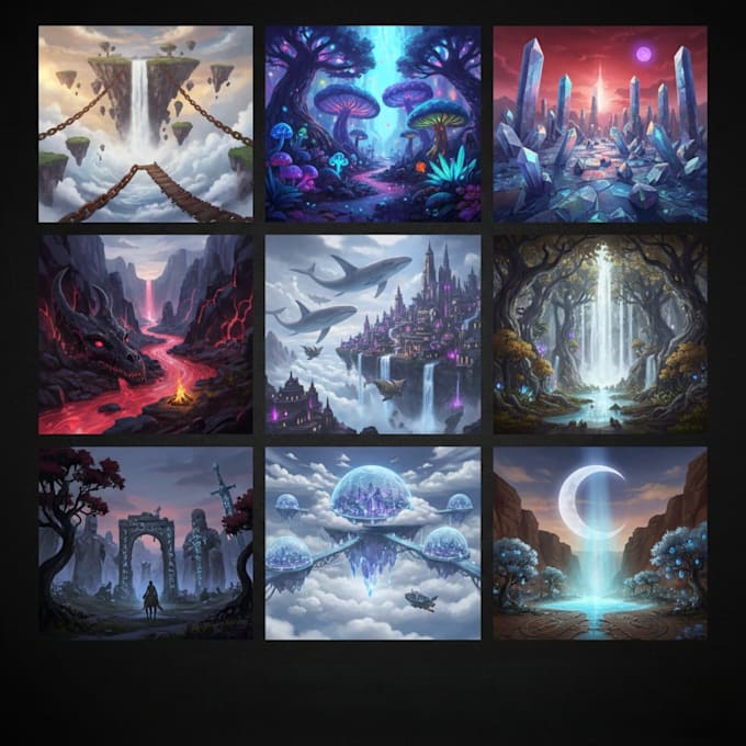 A fantasy landscape design illustrations by Touchasarah | Fiverr