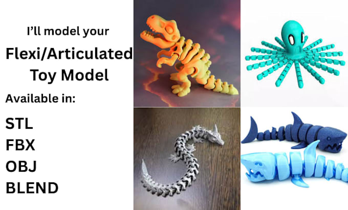 Design 3d articulated model, flexi toys and print in place movable ...