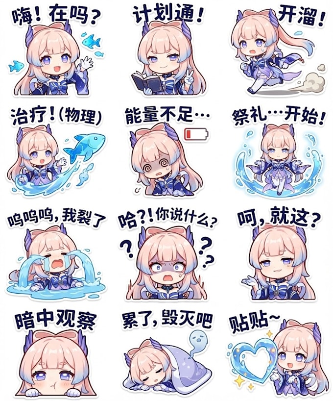 Custom ai anime stickers and chibi emojis for discord by Ethan_shi | Fiverr