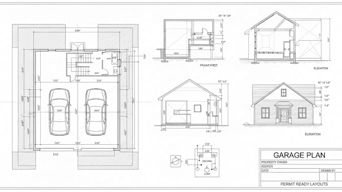 Design a professional garage plan with detailed drawings and permit ...