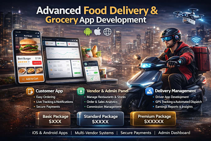Build an advance food delivery app, delivery restaurant grocery app ...