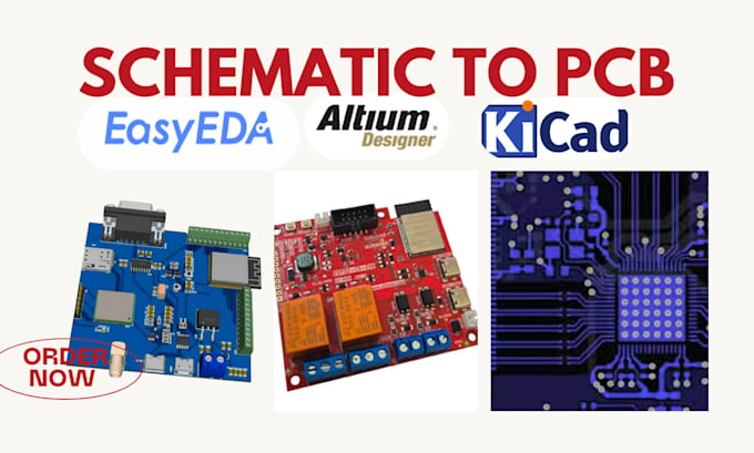 Design pcb layouts ready in easyeda, altium or eagle kicad, circuit ...