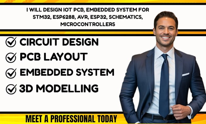 Design iot pcb, embedded system for stm32, esp6288, avr, esp32 ...