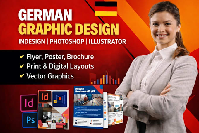 Design german graphic design using adobe indesign photoshop illustrator ...