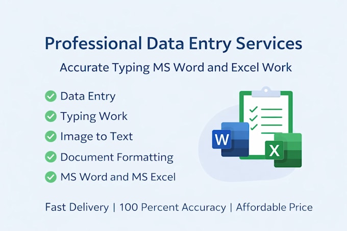 Do accurate data entry typing ms word excel work by Vamsi__1521 | Fiverr
