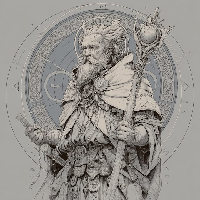 Design cinematic dnd character line art by Jankehaodsae | Fiverr