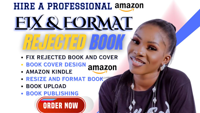 Fix rejected book cover, design kindle book cover or design amazon kdp ...