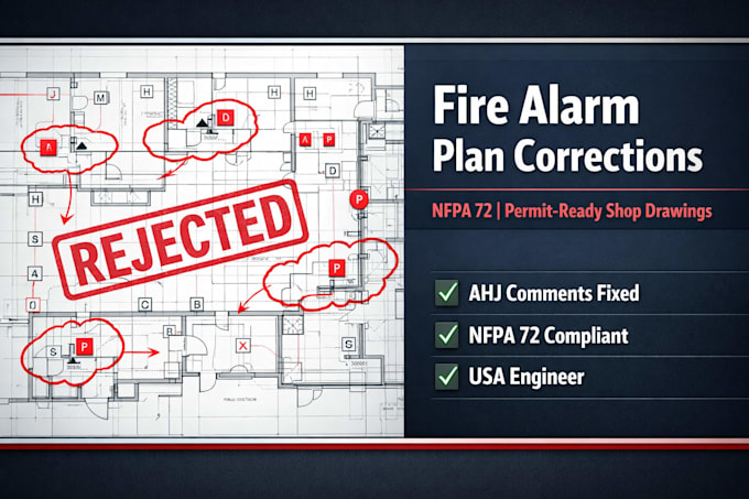 Fix fire alarm plan corrections and prepare permit ready shop drawings ...