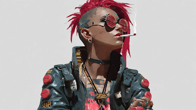 Create cyberpunk character art by Katarinaustin | Fiverr