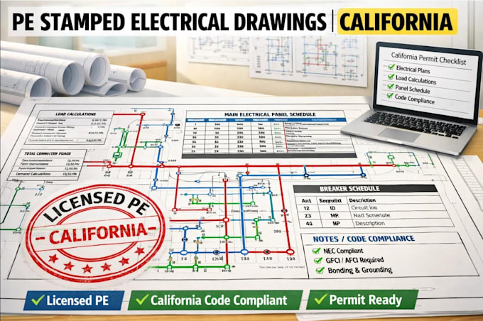 Prepare licensed pe stamped electrical drawings for permits by Madison ...