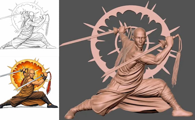 Convertir imagen 2d a modelo 3d impresión stl logo 2d boceto a 3d ...