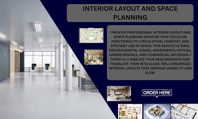Do interior layout design, space planning, interior floor plan ...