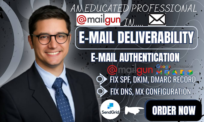 Fix email deliverability, set up spf dkim dmarc, google workspace dns ...
